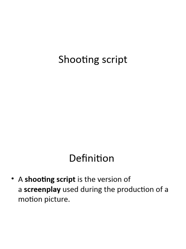 Shooting Script | Download Free PDF | Photograph | Camera