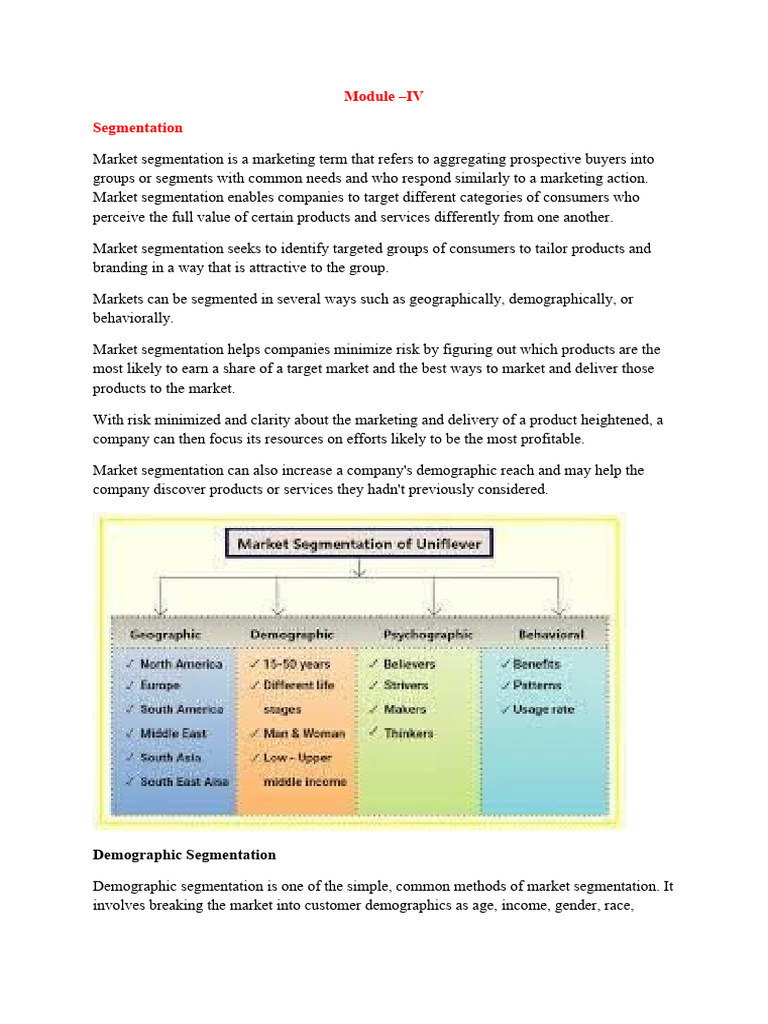 Digital Marketing Module - IV | PDF | Market Segmentation | Marketing