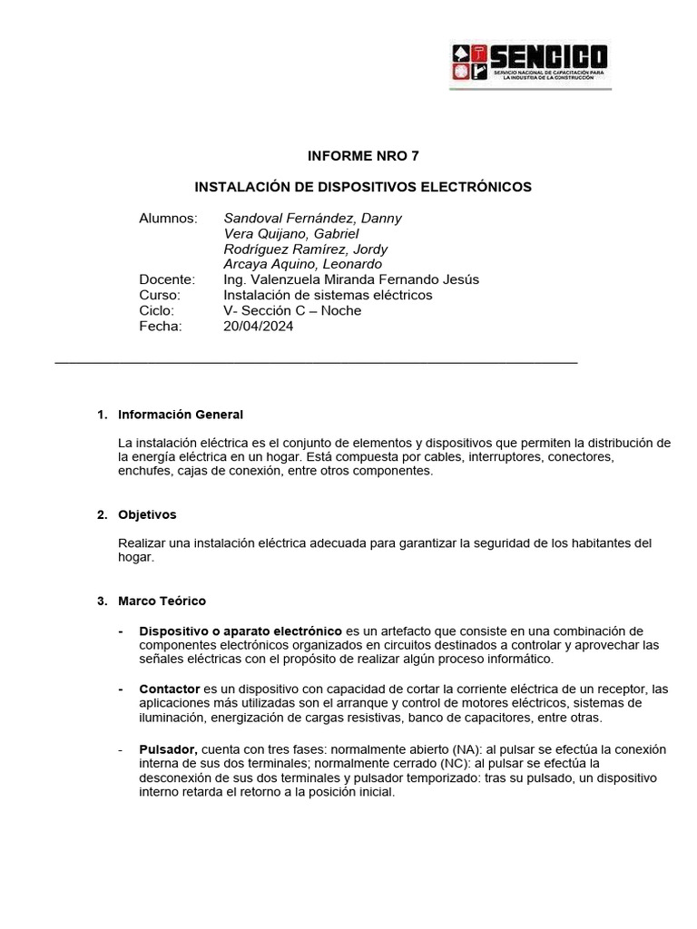 Informe Nro 7 | PDF | Ingenieria Eléctrica | Cambiar