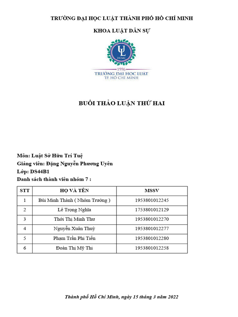Nhóm 7 TL 2 SHTT | PDF