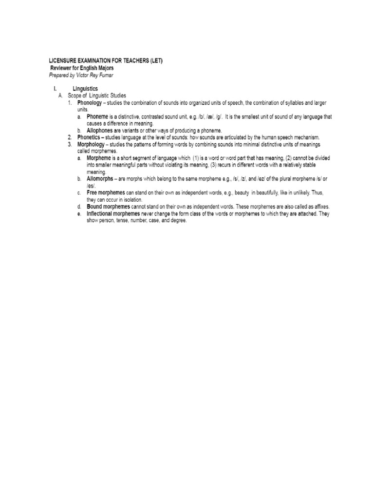 LET Reviewer For Lecture | PDF