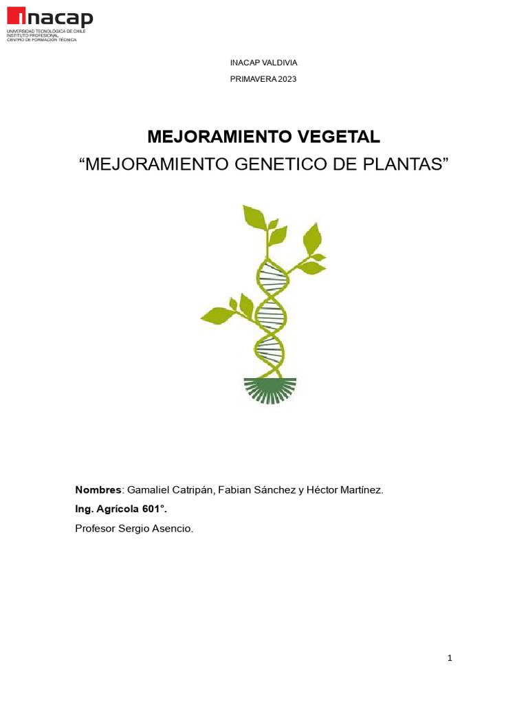 Ev2. Mejoramiento genetico de plantasl | PDF | Patata | Agricultura