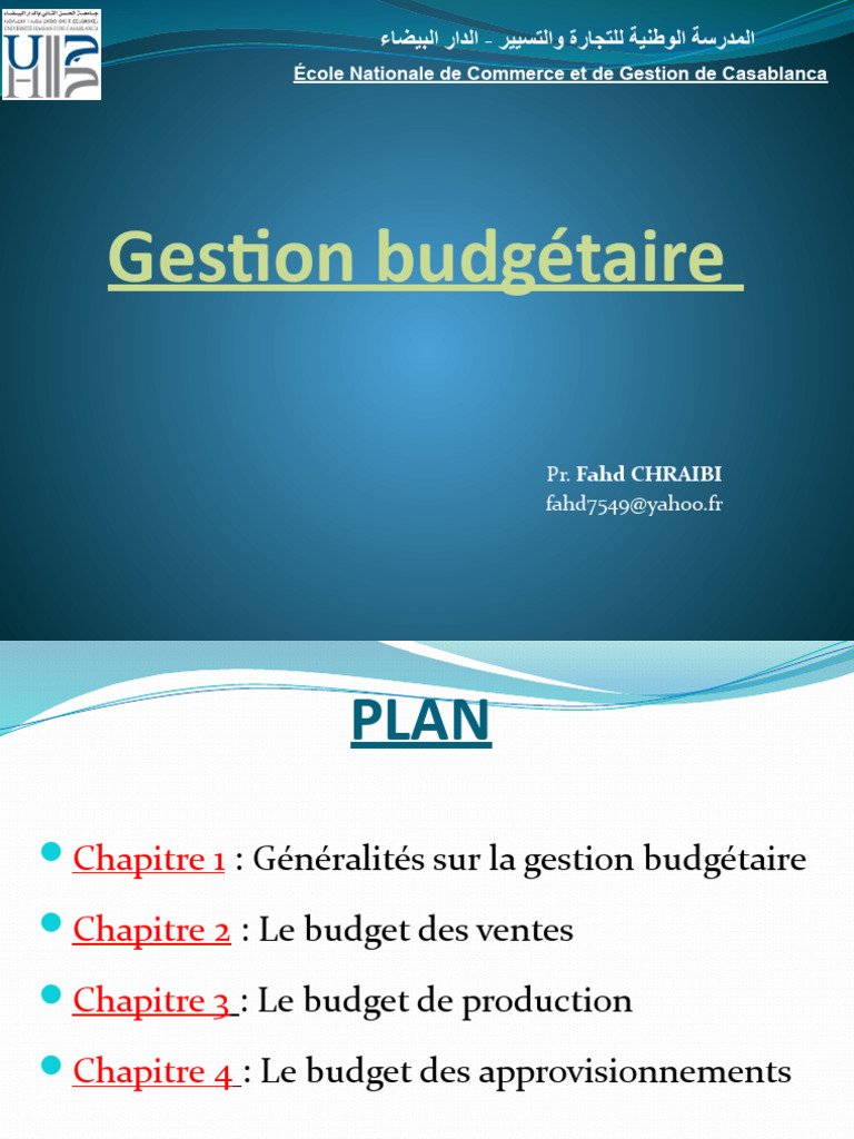 Cours Gestion Budgétaire | PDF | Budget | Inventaire