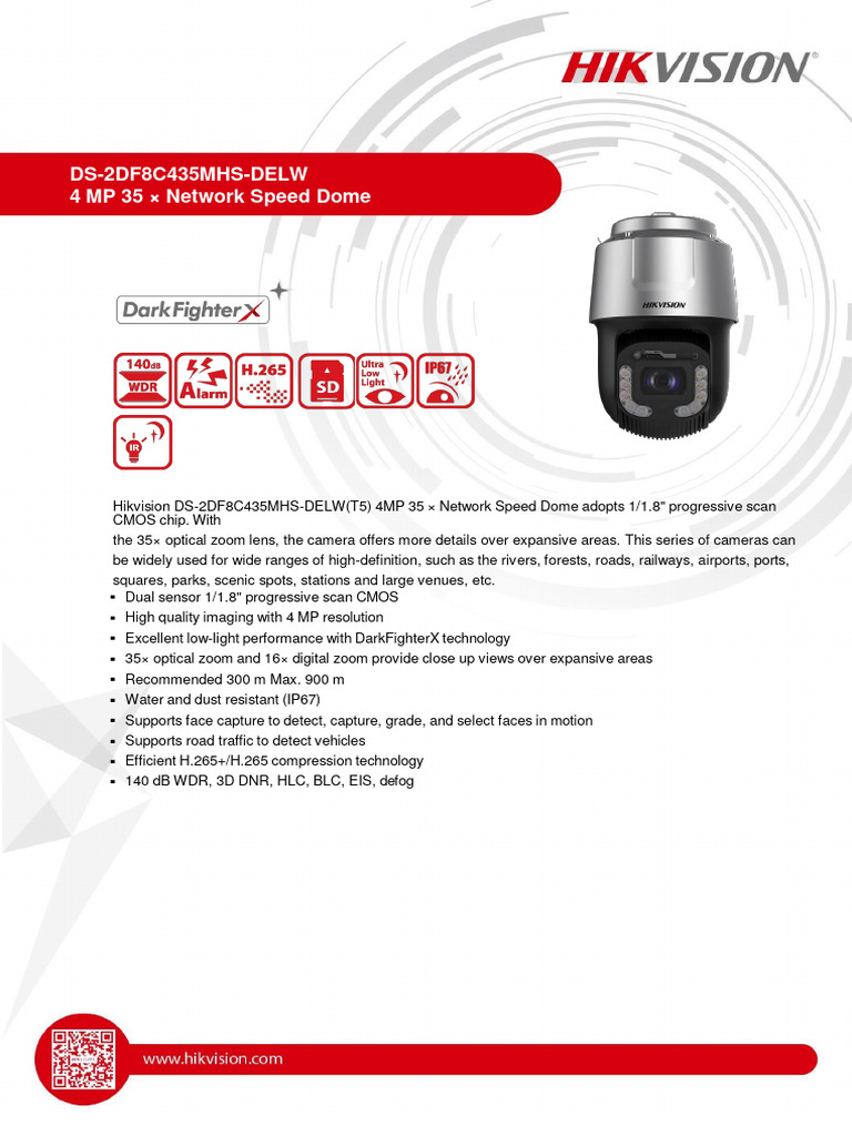 Datasheet DS 2DF8C435MHS DELW | PDF | Camera | Digital Zoom