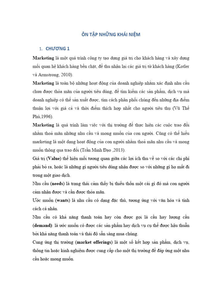 ÔN TẬP MKT CB C123 | PDF