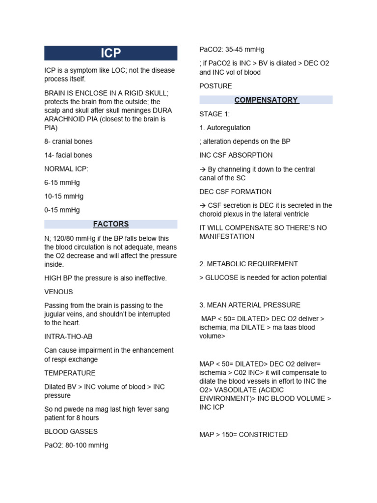 Icp and Tbi 2 | PDF | Spinal Cord | Cerebrospinal Fluid