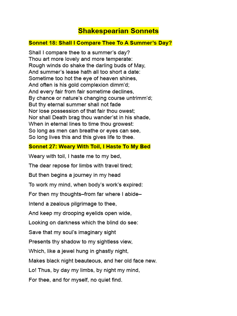 10 Sonnets | Download Free PDF | British Poems | Stanzaic Form