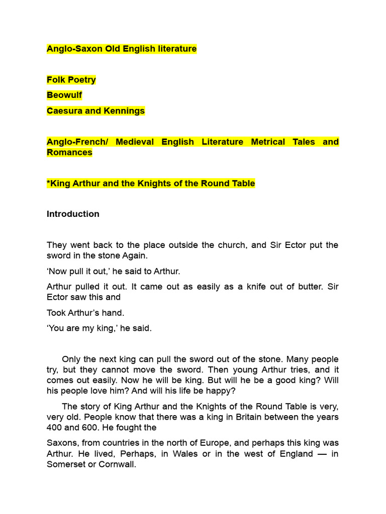 Annotate | PDF | Merlin | King Arthur
