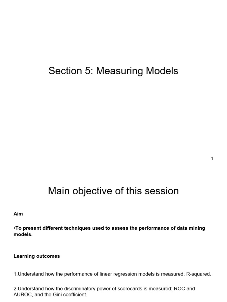 Section 5 | PDF | Receiver Operating Characteristic | Coefficient Of Determination