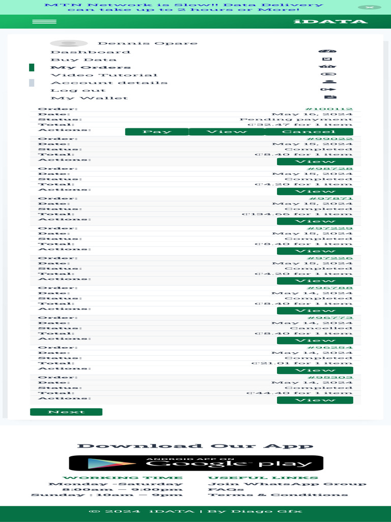My Account - IDATA | PDF | Mobile Software | E Commerce