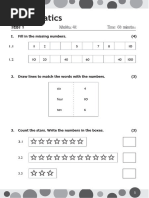 Grade 1 Mathematics Assessment Term 1 2024 | PDF