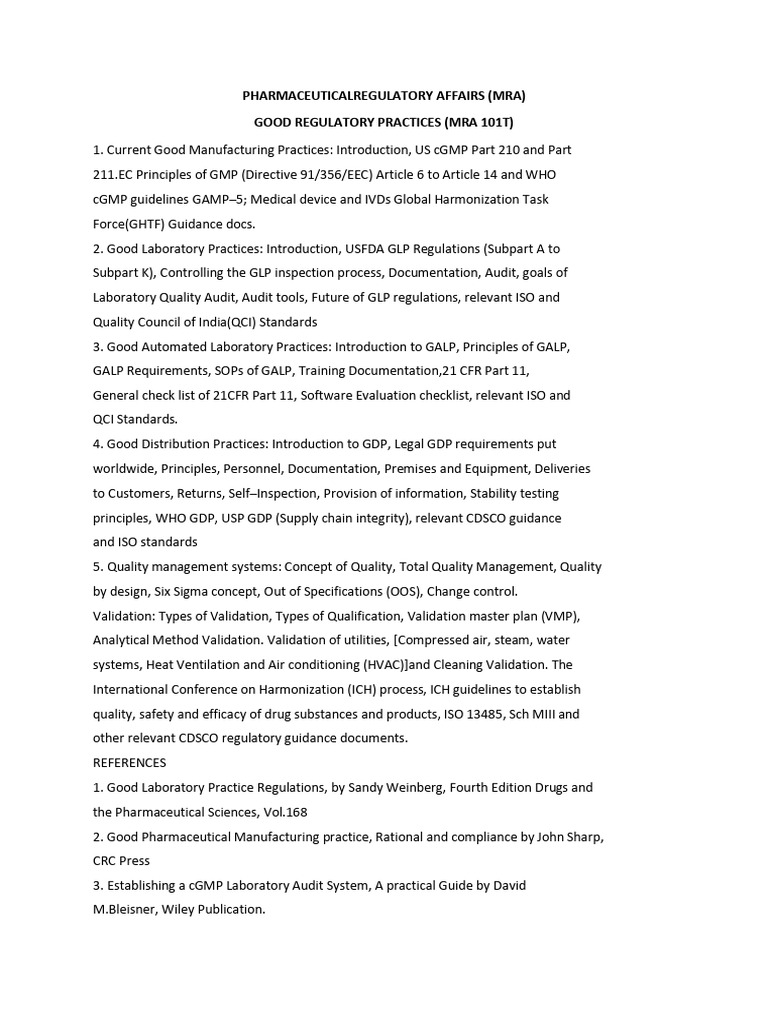 Regulatory Affairs and Good Practices | PDF | Clinical Trial | Food And ...