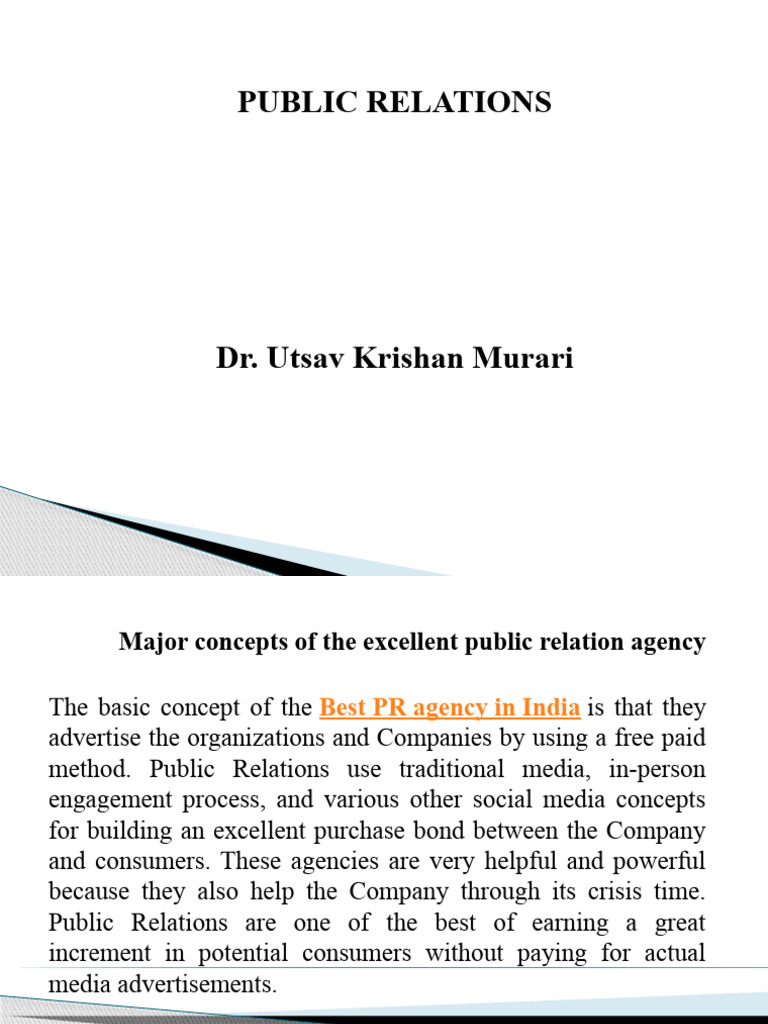 Structure and Functions of PR Agencies | PDF | Public Relations | Media ...