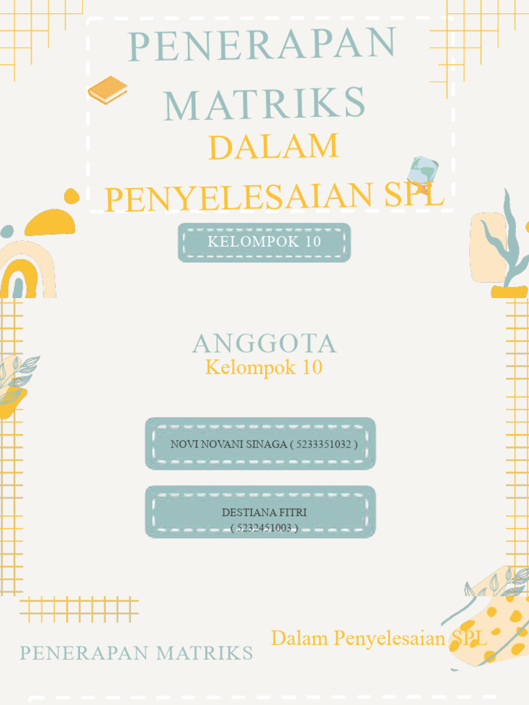 Penerapan Matriks Kel - 10 | PDF