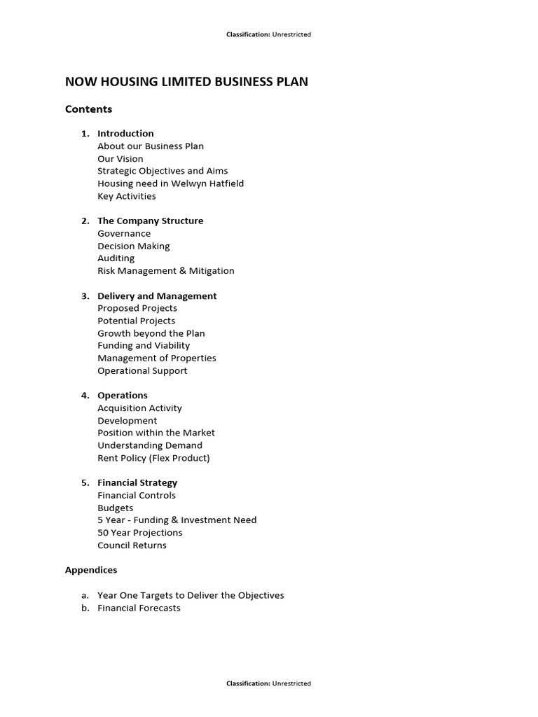 7a1 - Now Housing Limited Business Plan Final | PDF | Real Estate ...