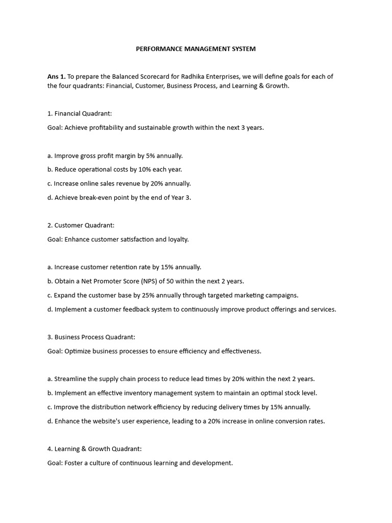 Performance Management System | PDF | Goal | Employee Retention