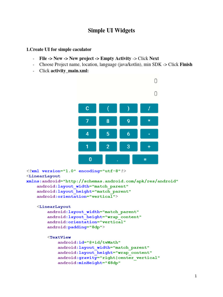 Exercise 2 - Simple UI Widgetss | PDF | Login | Software