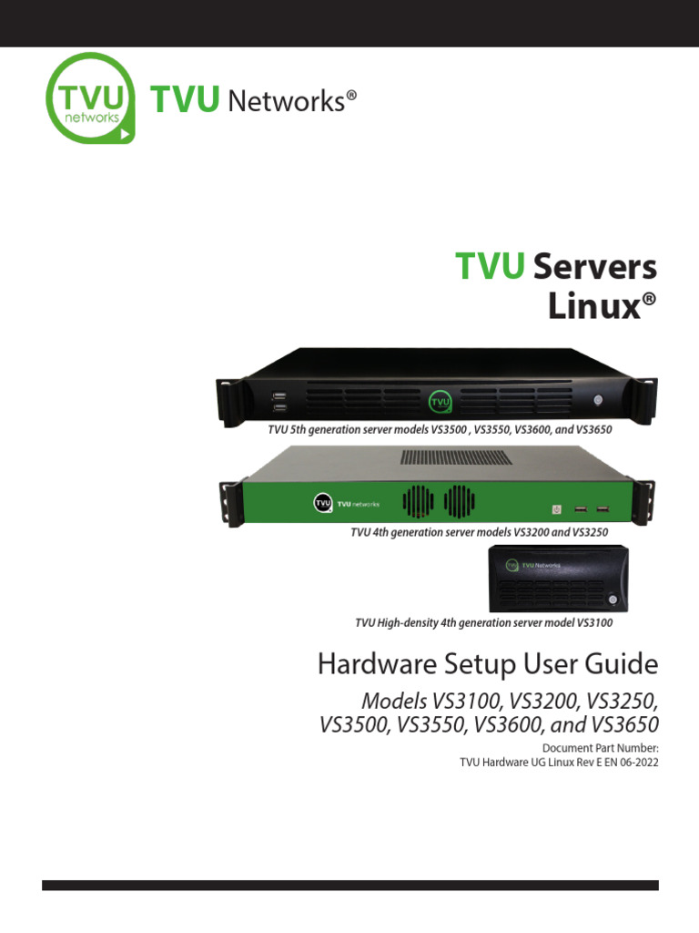 TVU Hardware UG Linux Rev E EN 06-2022 | PDF | Server (Computing ...