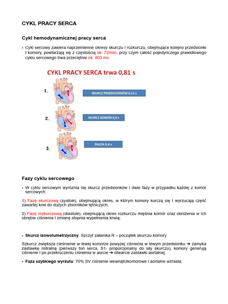 Cykl Pracy Serca | PDF