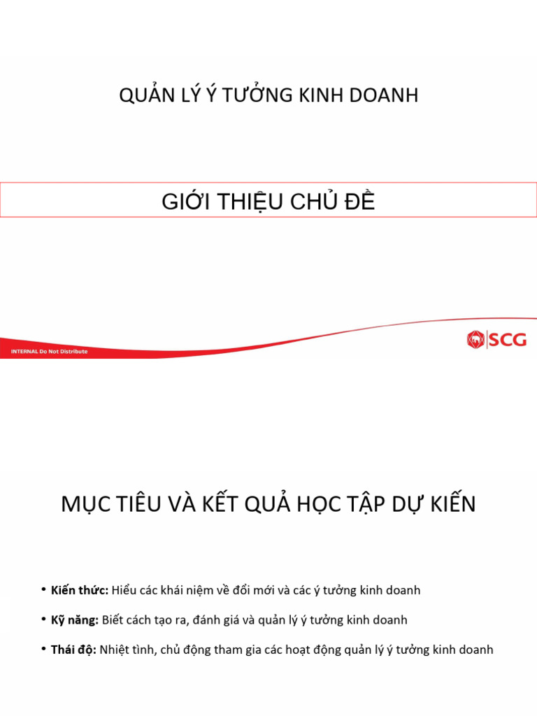 SLIDE BAI GIANG QUAN LY Y TUONG KINH DOANH July 2021 2 | PDF