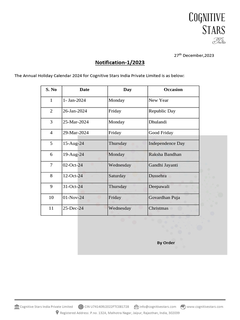 CSI - Calendar 2024 (SG & China) | PDF