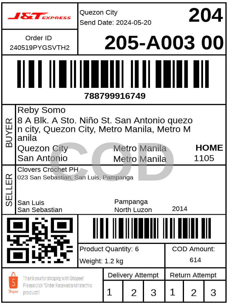 Air Waybill - Standard Local - 1 | PDF