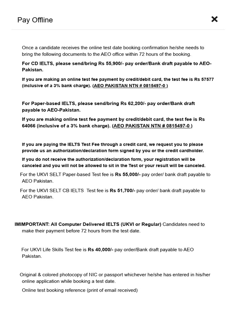 AEO IELTS Payment and Booking Guide | PDF | Credit Card | Banking ...