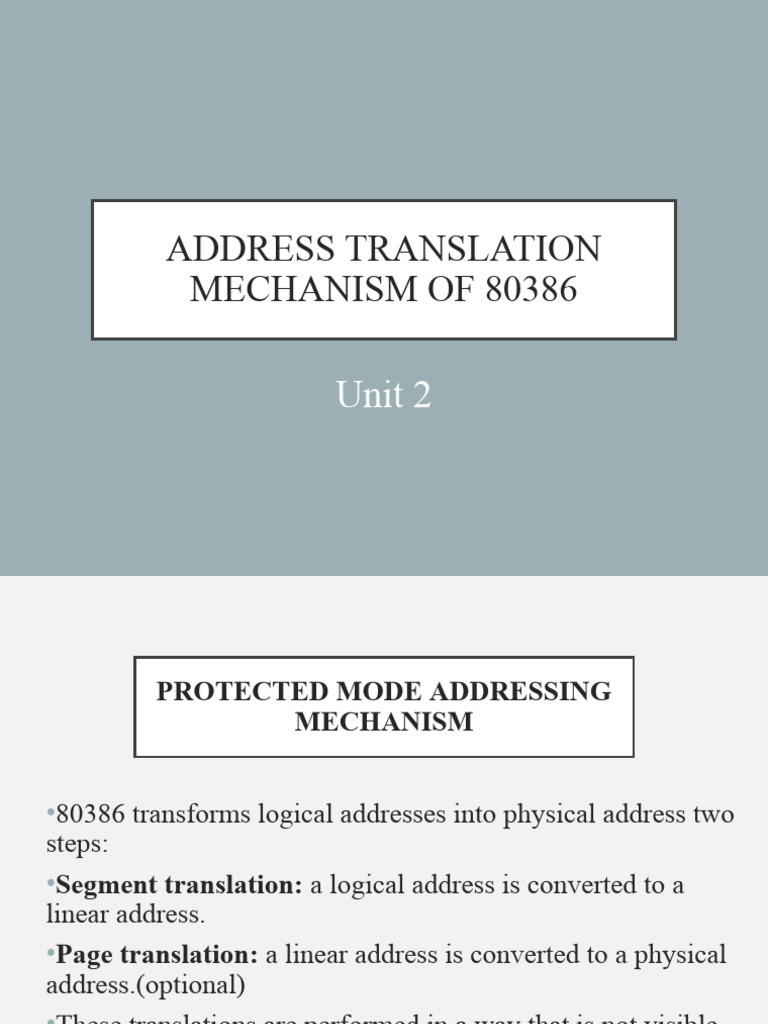 Address Translation Mechanism of 80386 | PDF | Office Equipment | Computing