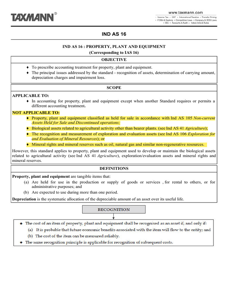 IND AS 16: Property, Plant & Equipment Guide | PDF | Fixed Asset | Economies