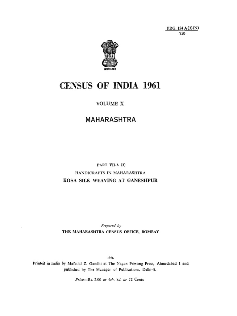 Census of India 1961: Maharashtra | PDF | Textiles | Weaving