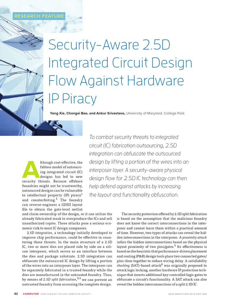 Security-Aware IC Design Flow | PDF | Semiconductor Device Fabrication | Electronic Design