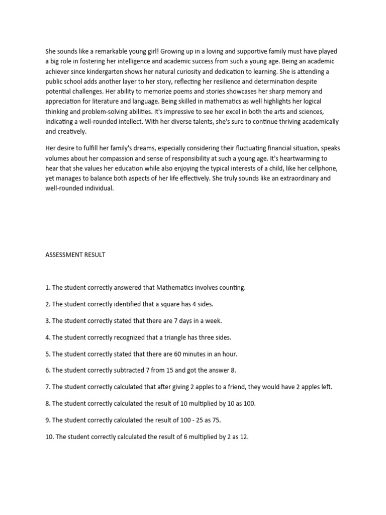 Grade 2 Student's Math Proficiency Assessment | PDF | Arithmetic ...