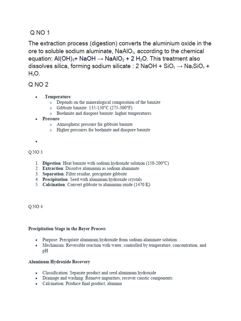 AL EXTRACTION | PDF | Aluminium | Aluminium Oxide