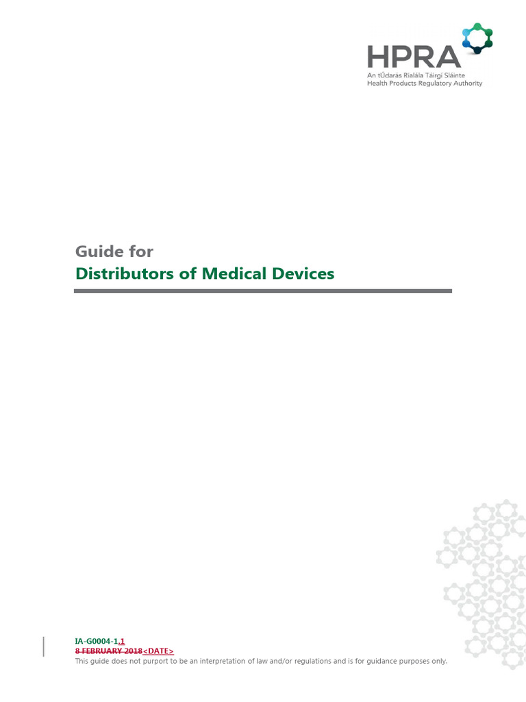 Ia g0004 Guide For Distributors of Medical Devices v2 Changes Tracked ...