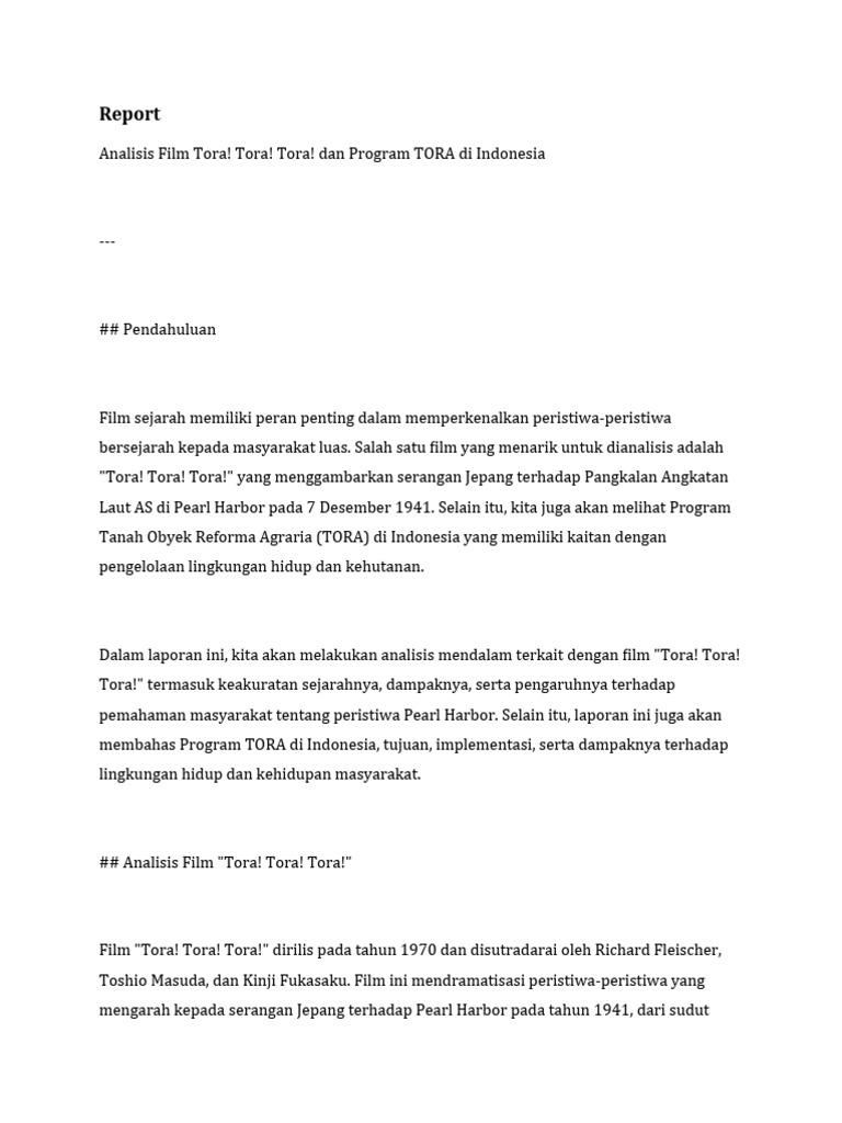 Report Dan Analisa TORA 2.3 | PDF | Kajian Bahasa Asing