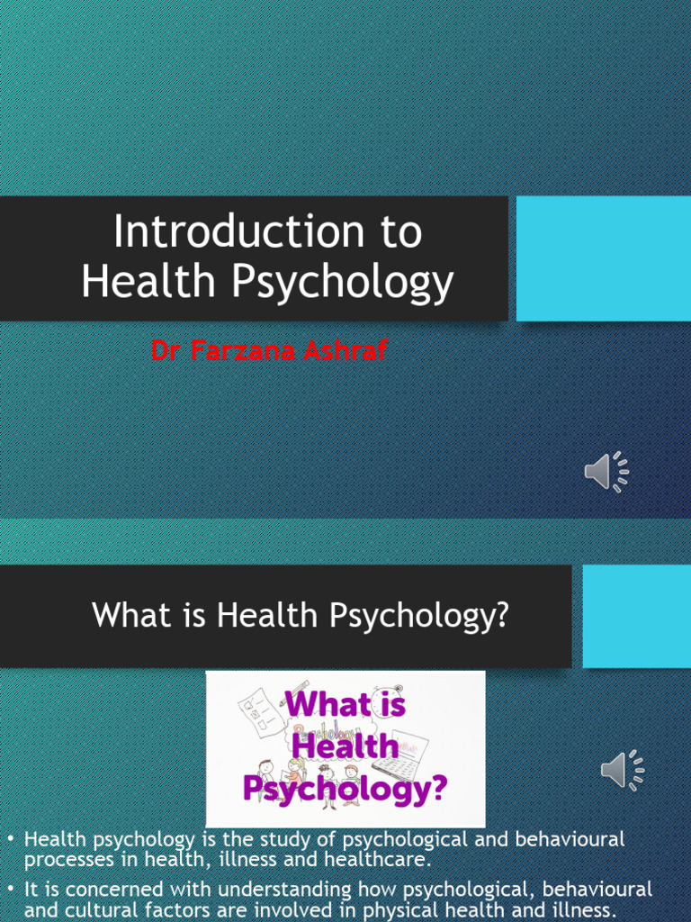Weeks 1 & 2 Introduction To Health Psychology | PDF | Health Psychology | Psychology