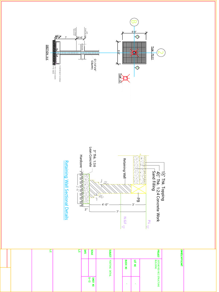 Footing Detail (KTN) | PDF | Building Engineering | Components