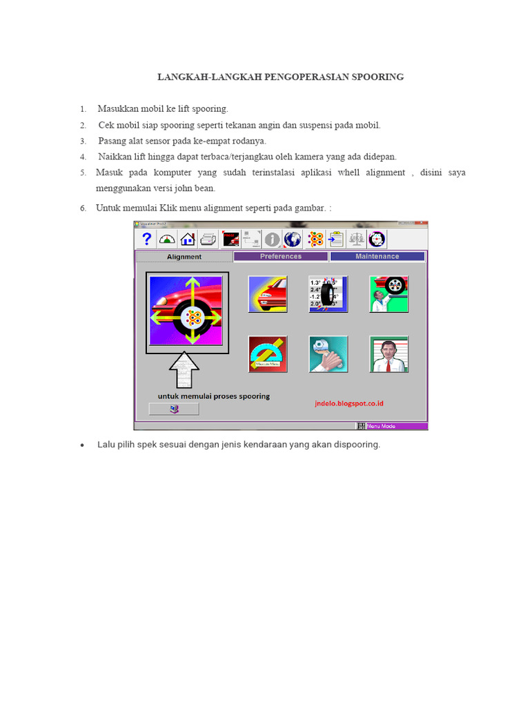 SOP Spooring 3D | PDF