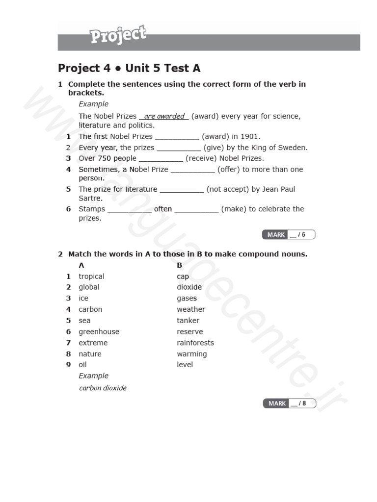 project-4-Test-Unit-5-Third-Edition (WWW - Languagecentre.ir) | PDF