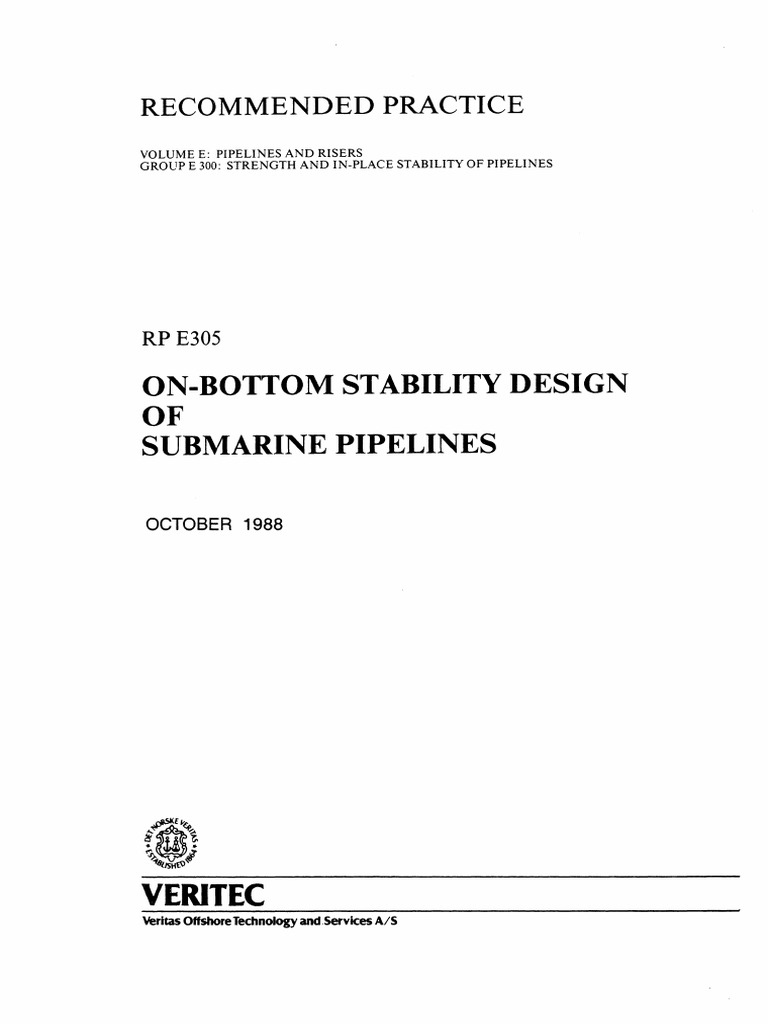 STRENGTH AND IN PLACE STABILITY OF PIPELINES RP E305 - 1988 10 | PDF ...