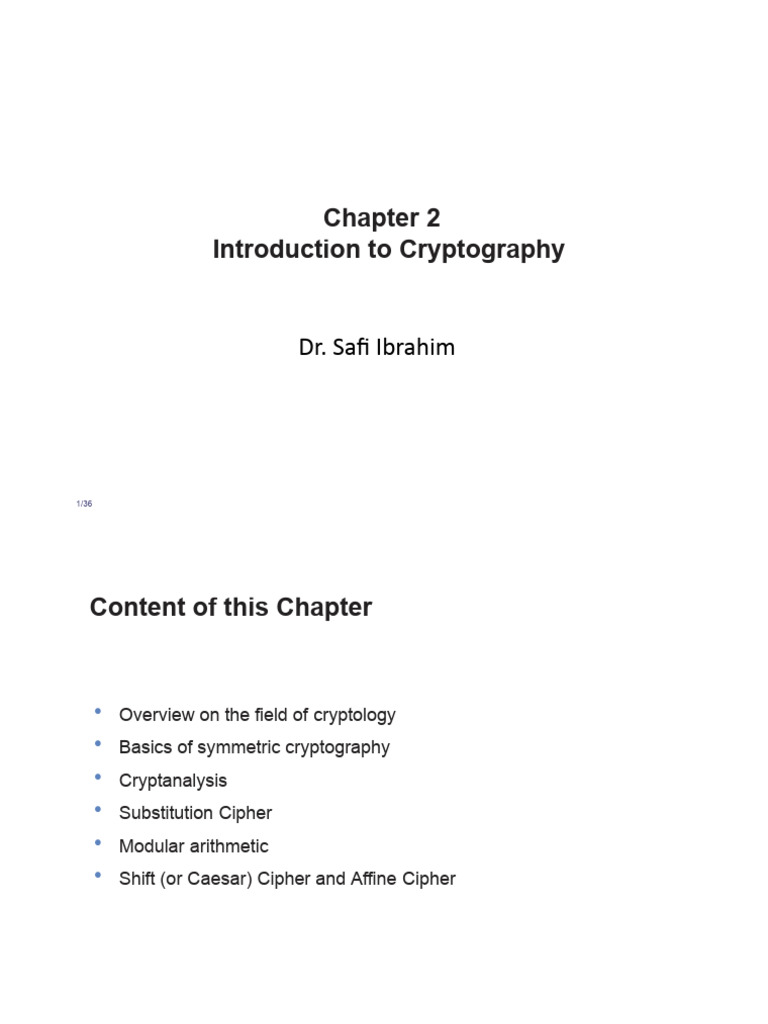 Chapter2-Introduction To Cryptograghy | PDF | Cryptography | Cryptanalysis