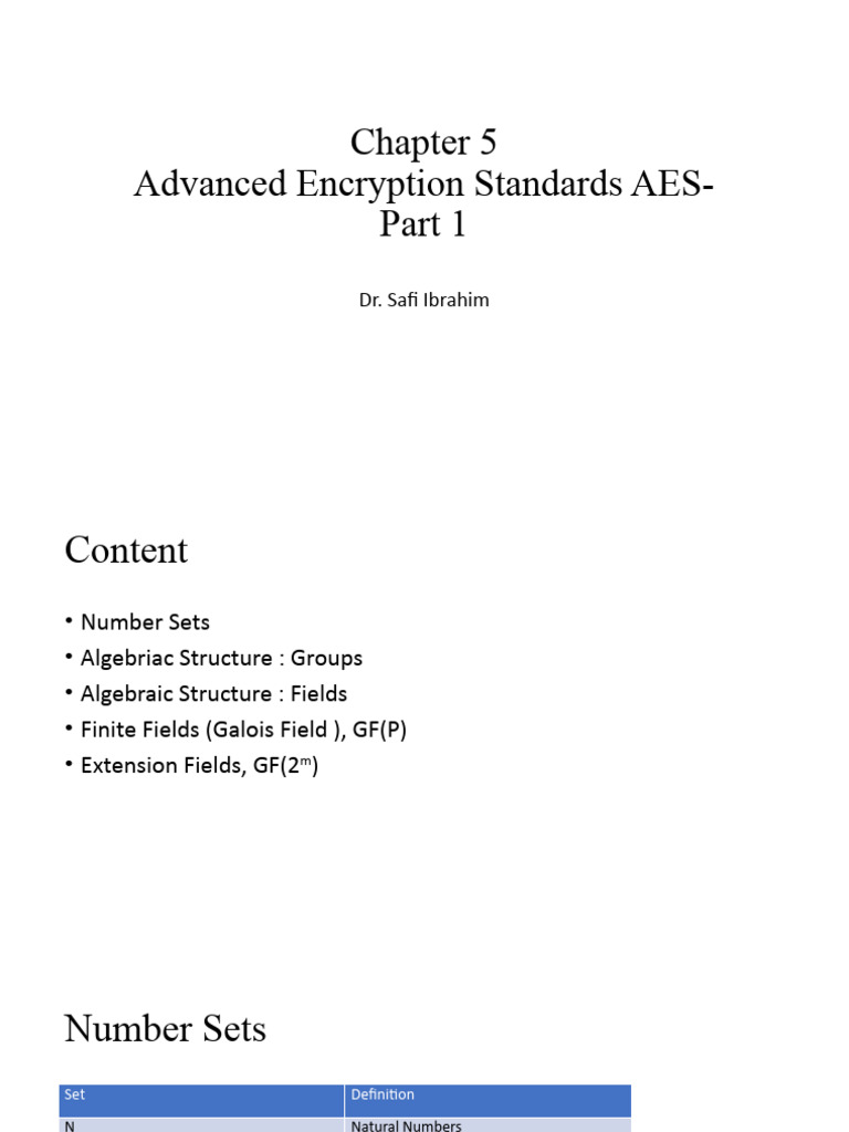 Chapter5 AES Part1 | PDF | Field (Mathematics) | Group (Mathematics)