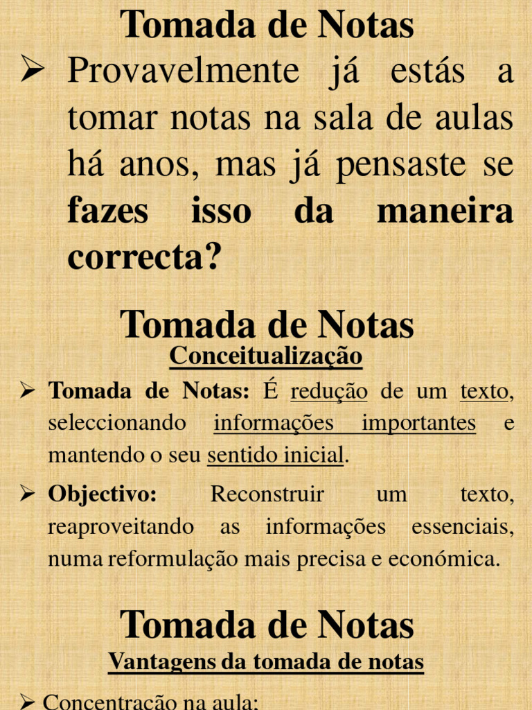 Tomada de Notas - Slides - 2º - Ciclo | PDF | Memória