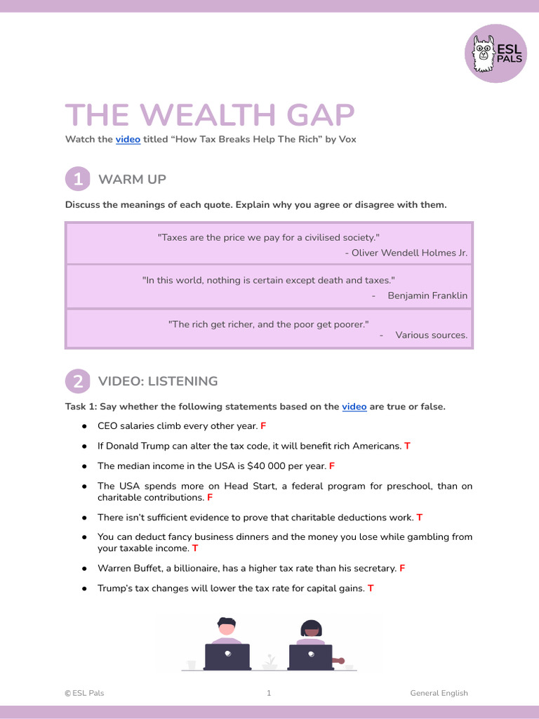 (TV) The Wealth Gap | PDF | Taxes | Economic Inequality
