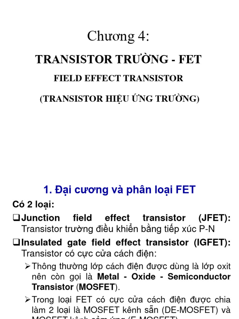 Chuong 3 Transistor - FET | PDF