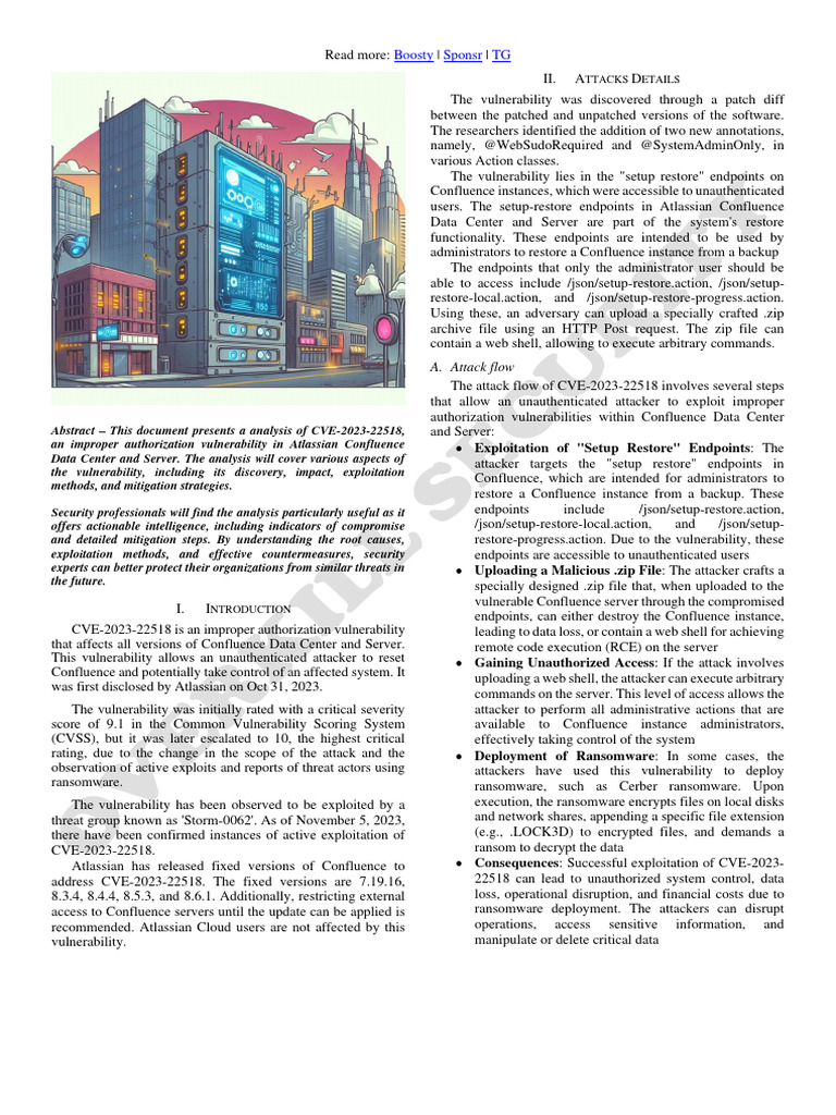 CVE-2023-22518 [EN] | PDF | Ransomware | Vulnerability (Computing)