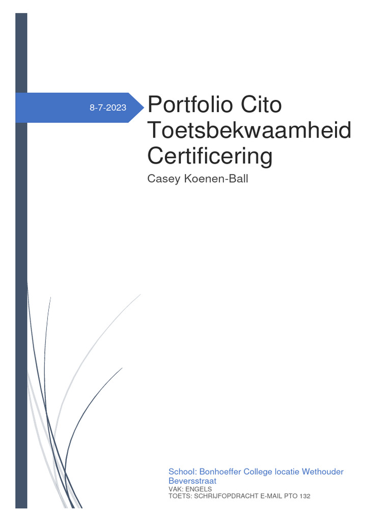 Casey Koenen Ball Toetsbekwaamheid Portfolio | PDF