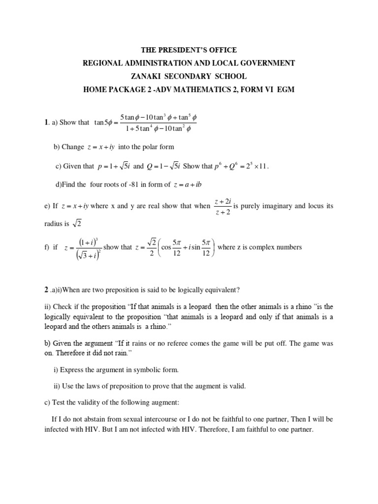Package 2. Adv Mathematics 2 | PDF | Mathematical Objects | Geometry