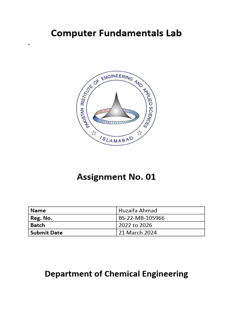 Assignment of Computer Fundamental Notes | PDF