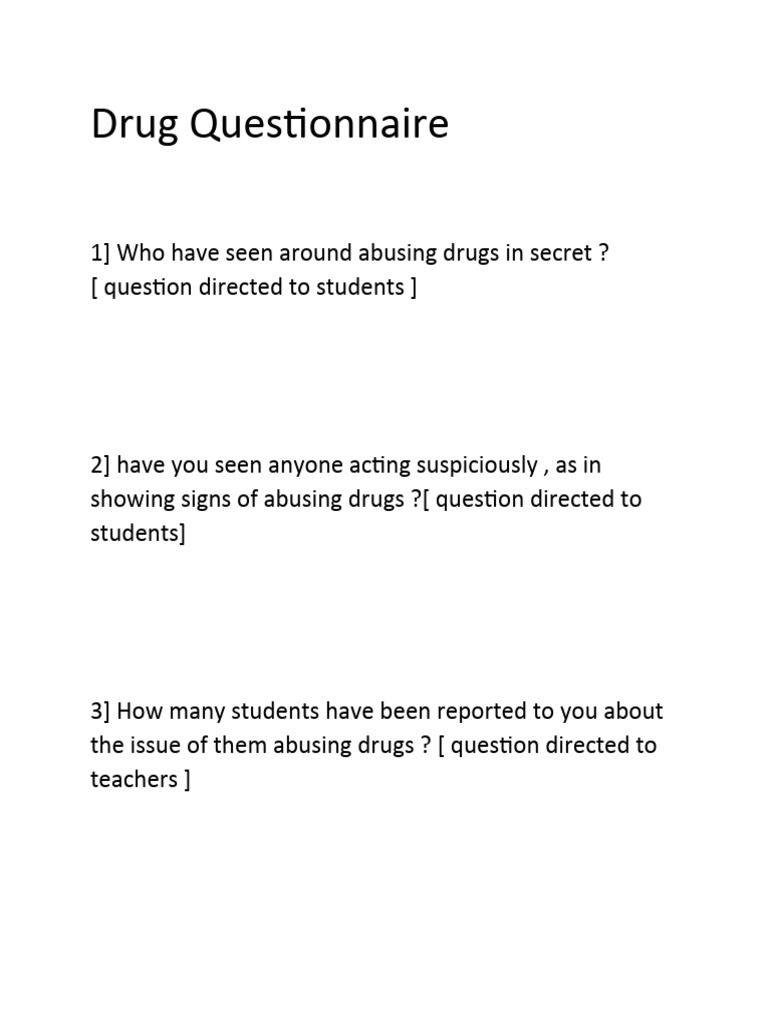 Drug Questionnaire | PDF